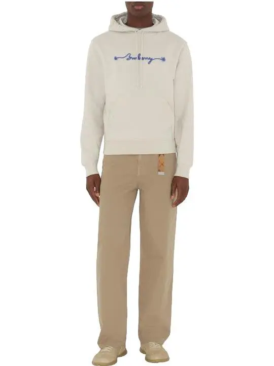 Burberry Knot Logo Cotton Hoodie - Sail