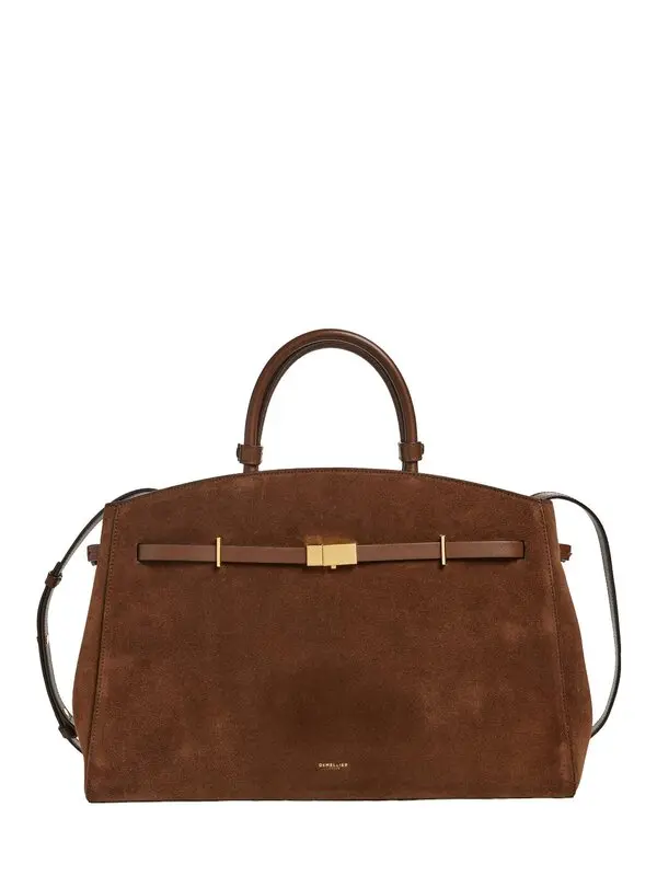 DEMELLIER New York Leather Satchel - Mocha Suede