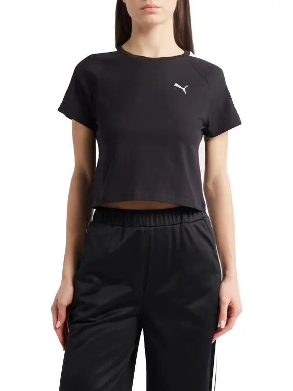 PUMA T7 Crop Stretch Cotton Baby Tee - Puma Black