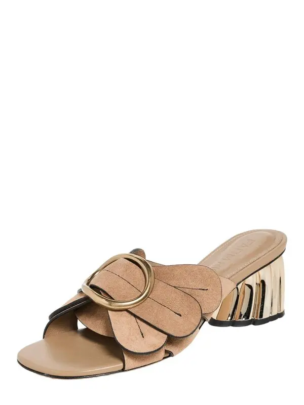 Farm Rio Daisy Heeled Mules - Taupe