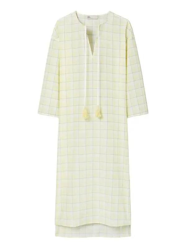 Tory Burch Cotton Caftan - Lumen Plaid