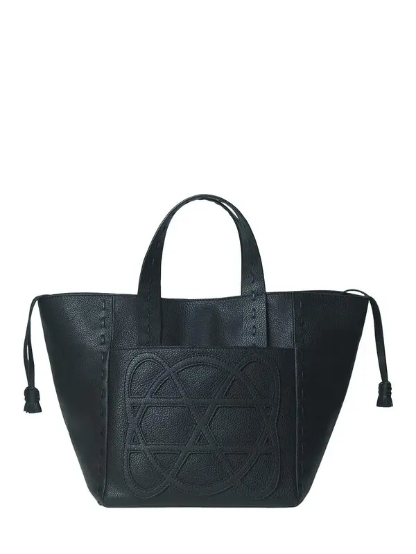Callista Cleo Grained Leather Top-handle Bag - Black