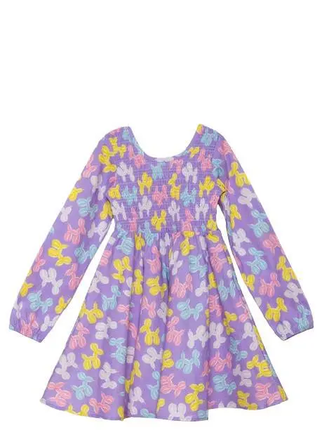 WORTHY THREADS Ruched Printed Dress - Balloon Animals