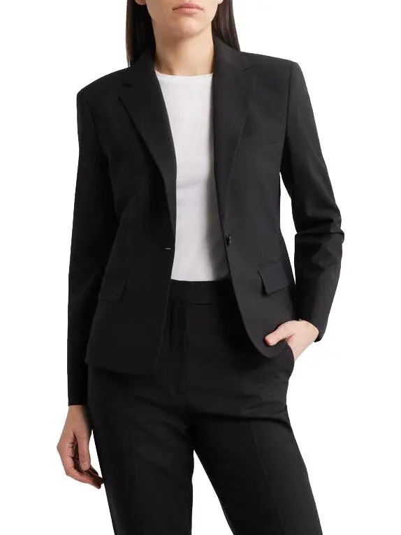 Theory Slim Fit Stretch Wool Blazer - Black