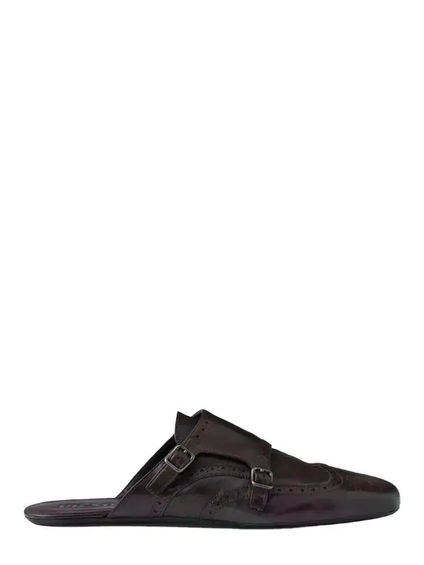 Prada Monk Mules - Brown
