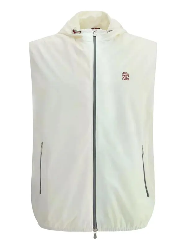 Brunello Cucinelli Embroidered Gilet - White