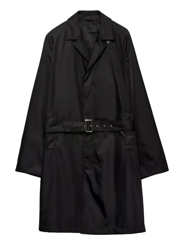 Prada Re-nylon Belted Coat - Black