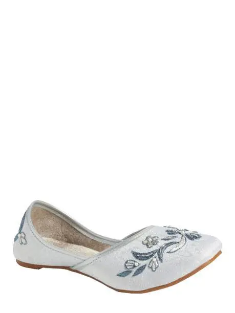 FUCHSIA Snowdrop Embroidery Flat - White