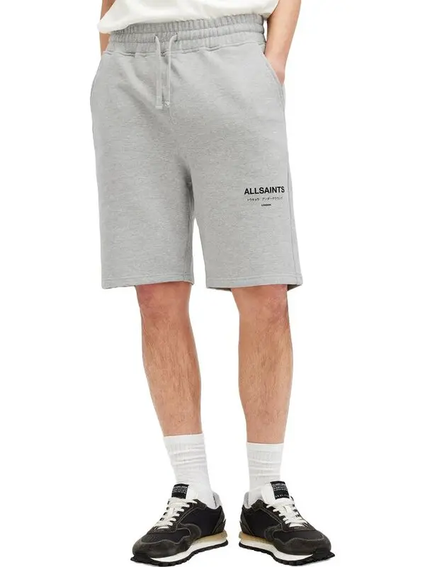 All Saints Underground Relaxed Fit Organic Cotton Sweat Shorts - Grey Marl