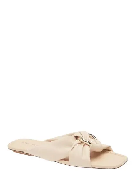 STUART WEITZMAN Cece Leather Slide Sandal - Barely Beige