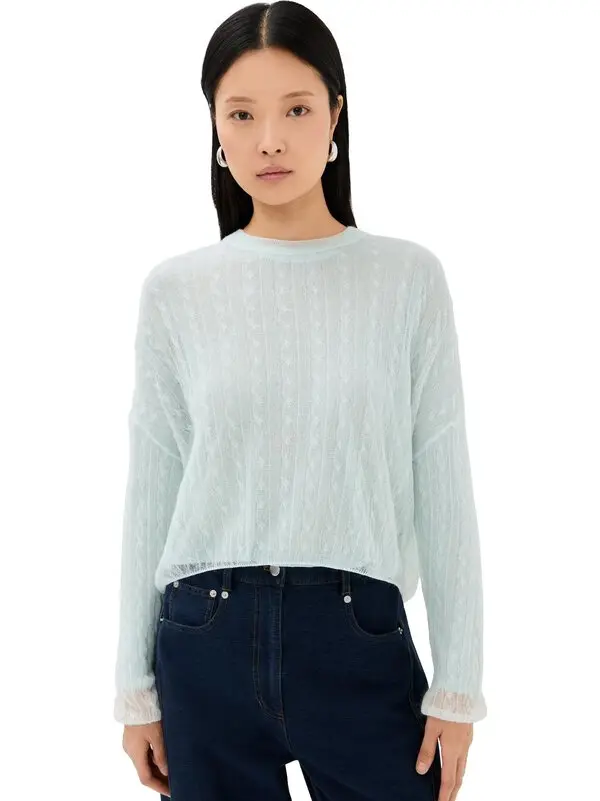 Altuzarra Jet Cable Knit Sweater - Sea Foam
