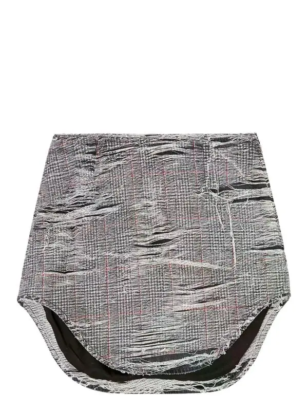 Diesel Prince Of Wales Check Cotton Skirt - Grey