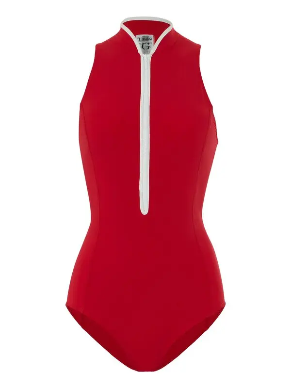 Hunza G Katya Upf 50+ Swim - Red & White
