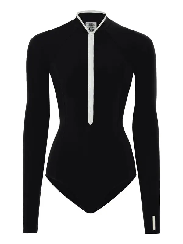 Hunza G Tyra Upf 50+ Swim Surf Suit - Black & White