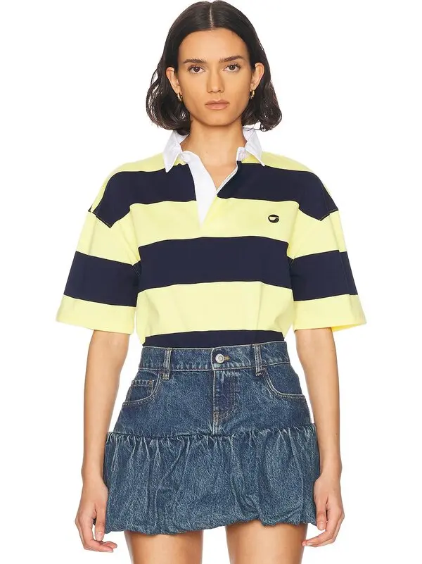 Coperni Striped Polo Top - Yellow & Blue