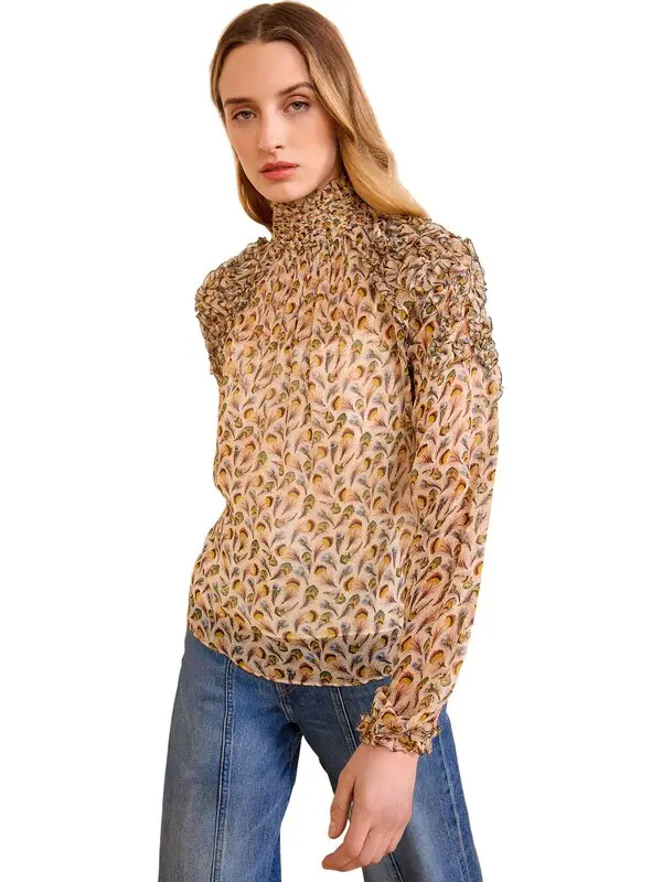 Ulla Johnson Magdalena Silk Embroidered Blouse - Swan