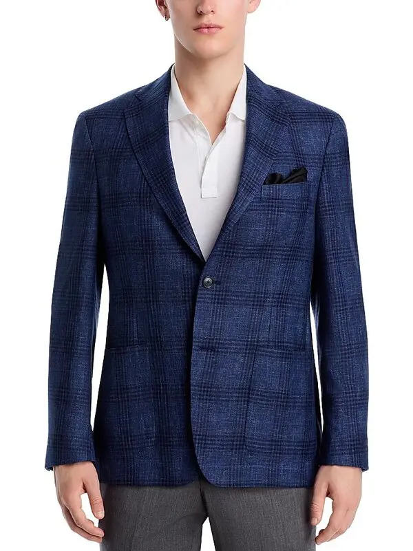 Vince Plaid Slim Fit Sport Coat - Denim