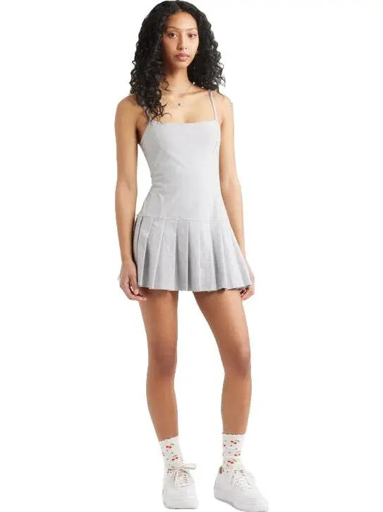 Bp. Sporty Skort Romper - Grey Soft Heather