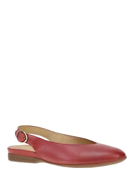 Dansko Lea Slingback Flat - Red Burnished Nappa