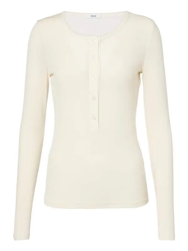 AGOLDE Faustine Henley Shirt - White