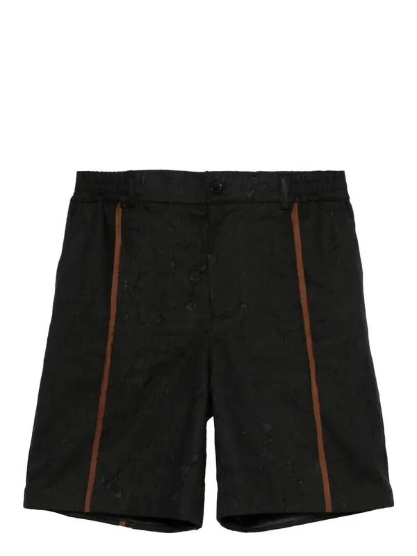 FENG CHEN WANG Contrast Stripe Bermuda Shorts - Black