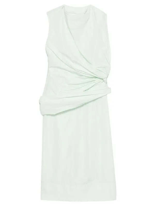 JIL SANDER Gathered A-line Midi Dress - Green