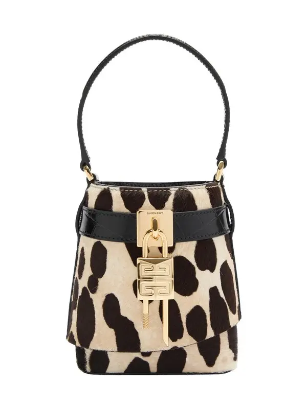 Givenchy Shark Lock Micro Bucket Bag - Leopard
