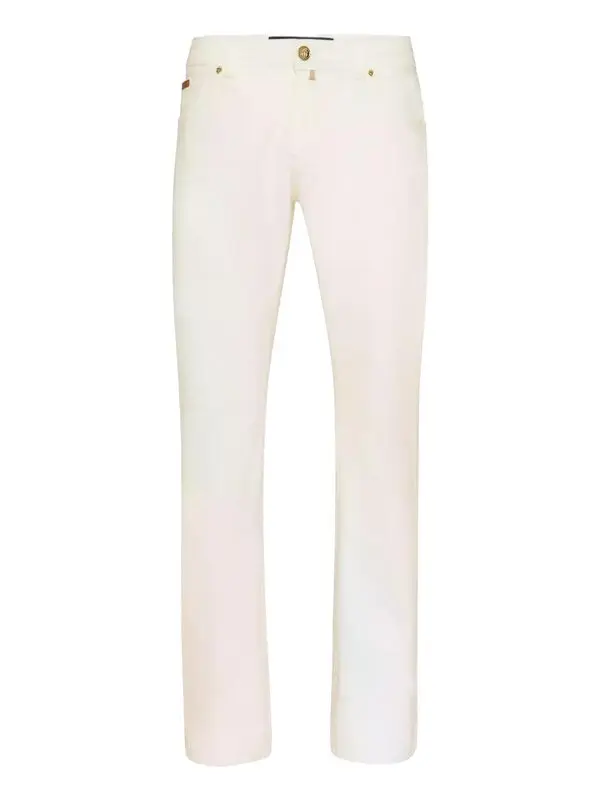 BILLIONAIRE Logo-patch Slim Jeans - Neutrals