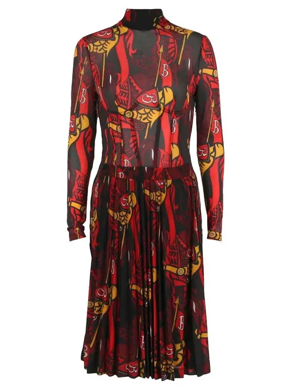 Burberry Long Sleeve Trapeze Dress - Black