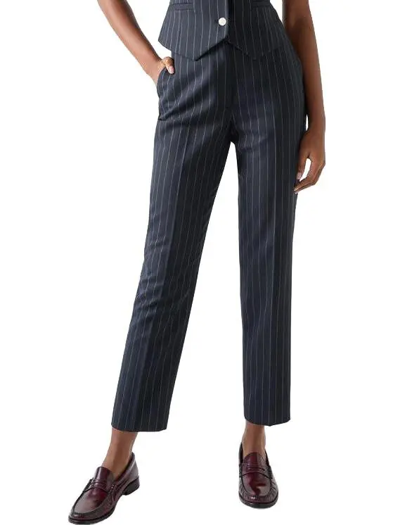 LK BENNETT Bella Pinstripe Pants - Navy