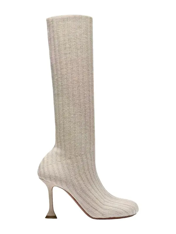 Amina Muaddi Veneda 90mm Boots - Neutrals