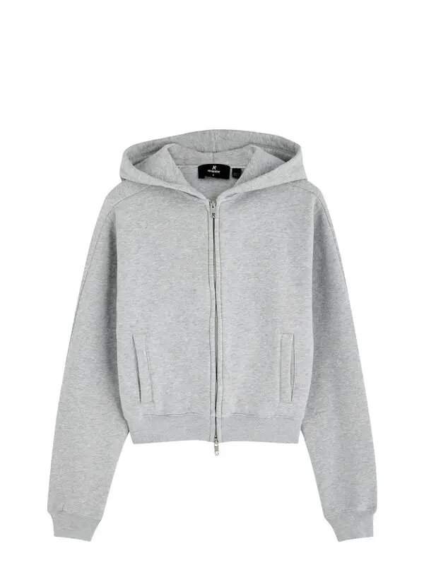 REPRESENT Owners Club Cropped Hooded Sweatshirt - Light Grey