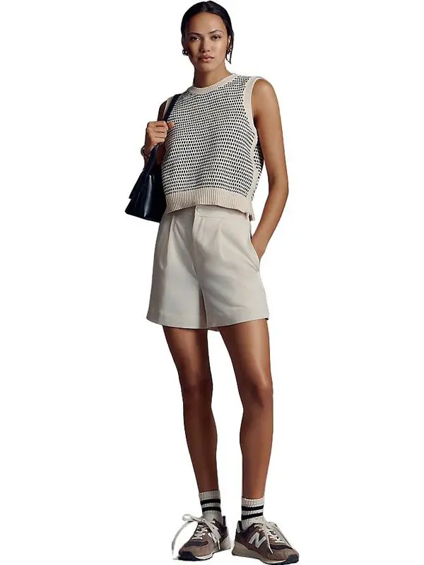 Varley Mariya Pleated Trouser Shorts - Birch