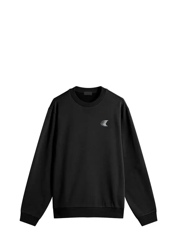 Moncler Swoosh Cotton Fleece Sweatshirt - Black