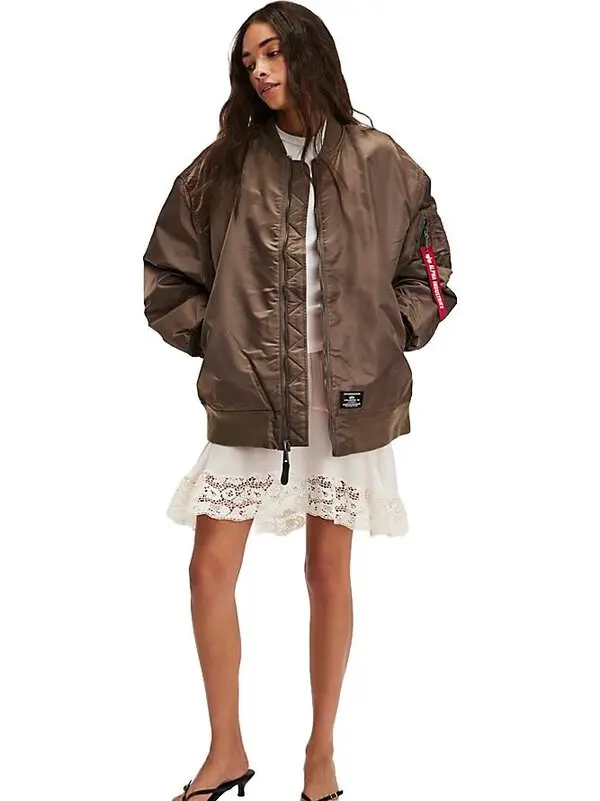 Alpha Industries Oversized Ma-1 Mod Flight Jacket - Coyote Brown