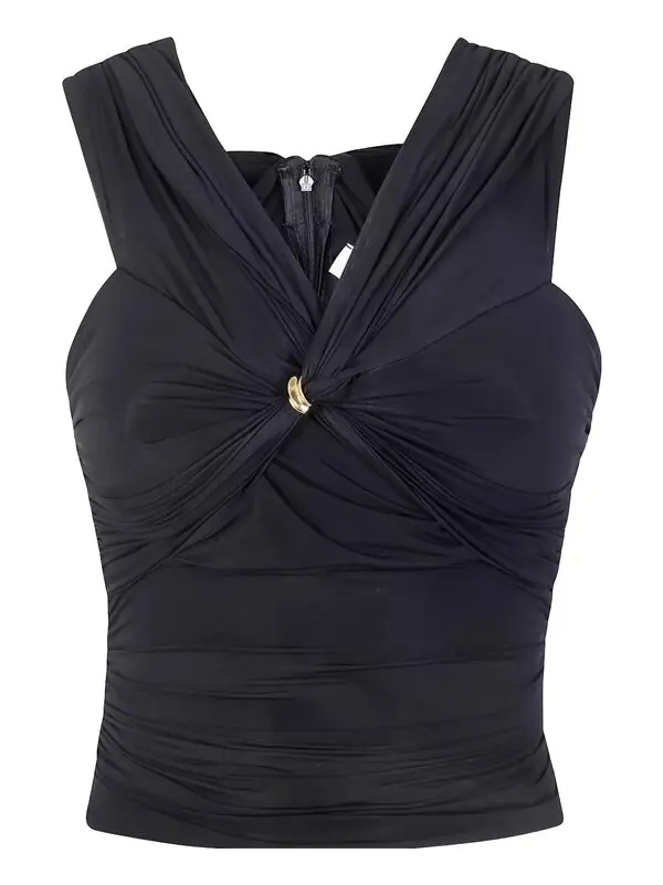 Elisabetta Franchi Jewel-detail Top - Black