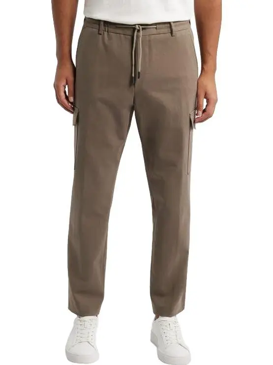 Hugo Boss Pagol Stretch Cotton Drawstring Trousers - Open Green