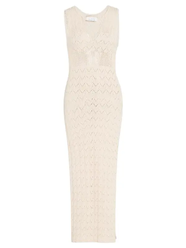 Vanessa Bruno Elka Pointelle-knit Midi Dress - Ecru