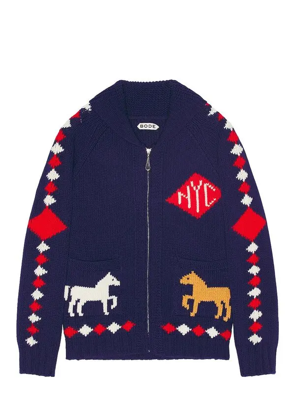 BODE Diamond Corral Cardigan - Blue Multi