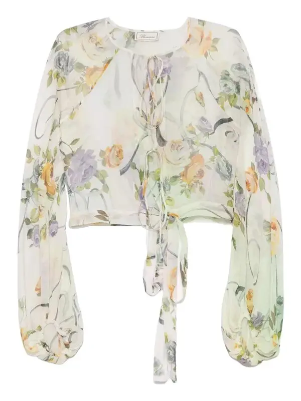 Blumarine Printed Blouse - White