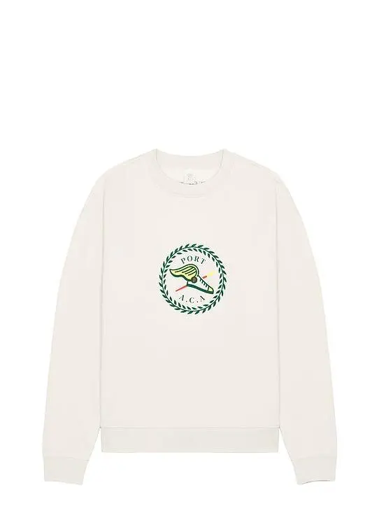 PORT A.C.A Flyer Terry Crew Sweatshirt - Ecru