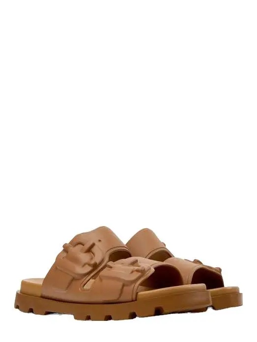 Camper Brutus Leather Slide Sandal - Medium Brown
