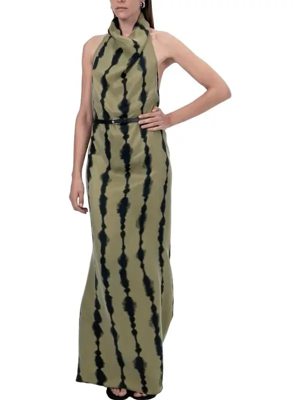 NOCTURNE Belt Detailed Printed Maxi Dress - Multi-colored