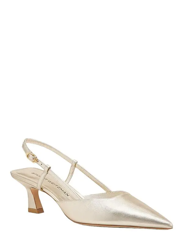STUART WEITZMAN Vinnie 50 Slingback Pumps - Light Gold