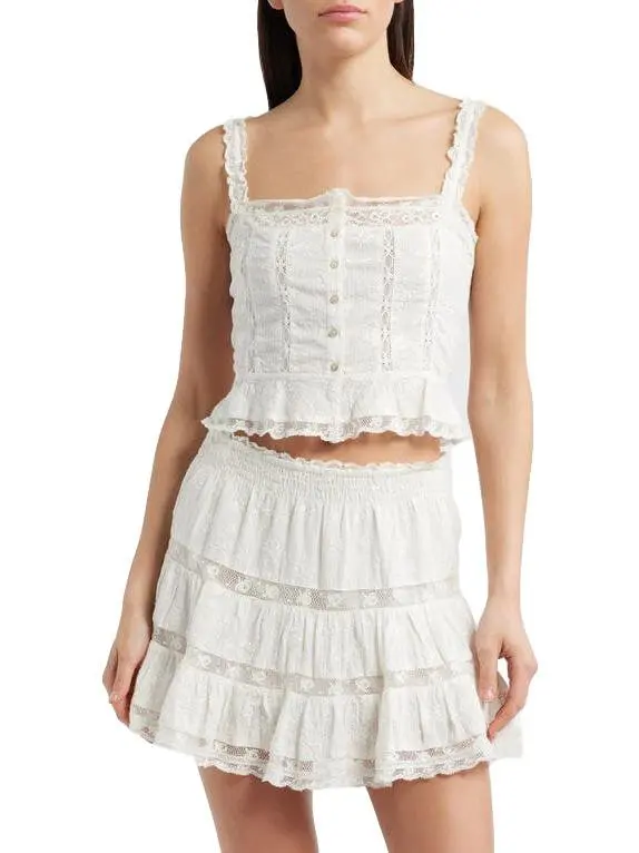 LoveShackFancy Vietta Lace Camisole - White