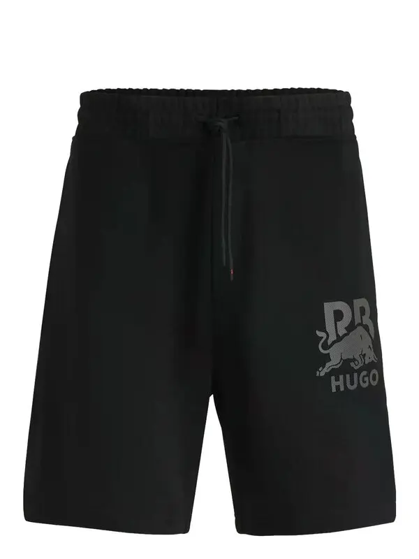 Hugo Boss X Rb Logo-appliqué Shorts - Black