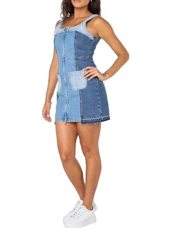 Roxy Sami Denim Minidress - Patch And Release Denim Wash