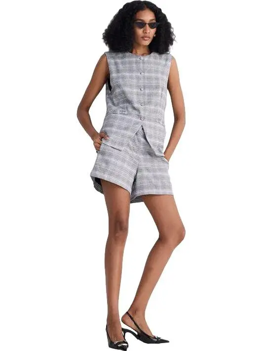 REISTOR Cotton Tweed Sleeveless Jacket - Steel Breeze