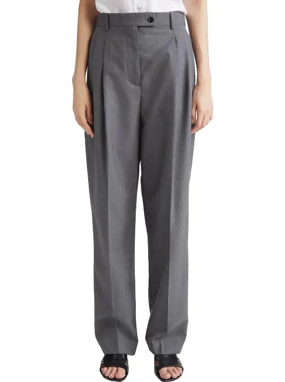 Marni Pleated Virgin Wool Trousers - Graphite