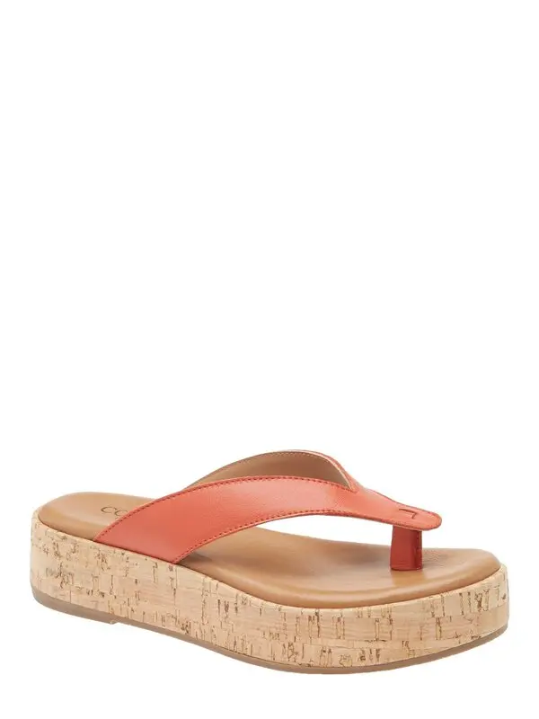 Cordani Kendra Platform Flip Flop - Papaya Leather